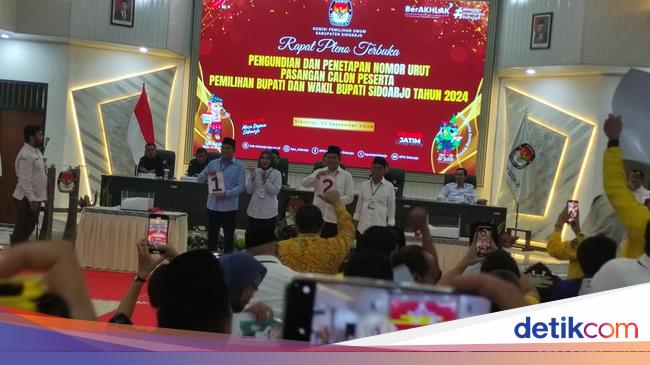 Nomor Urut Paslon Pilbup Sidoarjo: Subandi-Mimik 1, Mas Iin-Edy 2