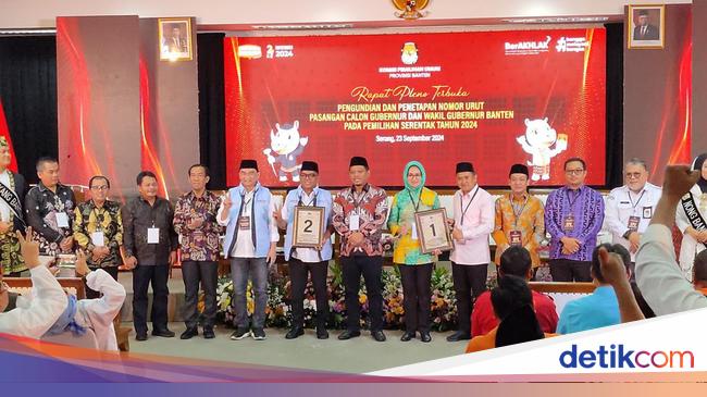 Hasil Pengundian Nomor Urut Pilgub Banten 2024: Airin-Ade 1, Andra-Dimyati 2