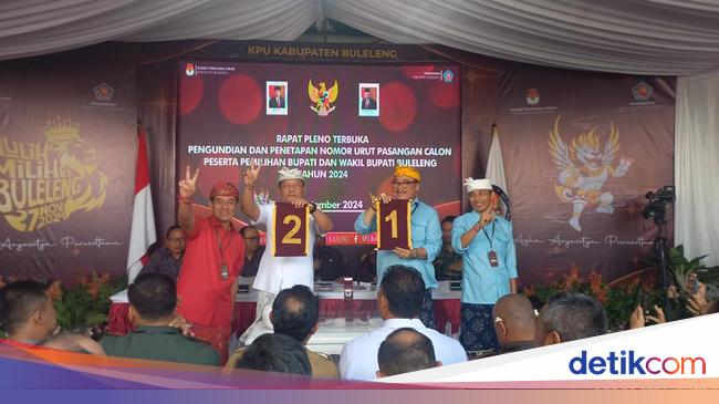 Nomor Urut Pilbup Buleleng 2024: Sugawa-Suardana 1, Sutjidra-Supriatna 2