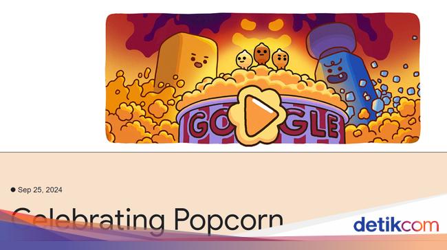 Google Game Doodle Popcorn Hari Ini: Bisa Main Solo atau Squad!