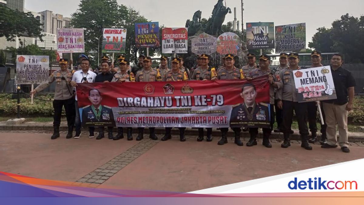 Polres Jakpus Sampaikan Pesan Sinergisitas di Patung Kuda Saat HUT Ke ...