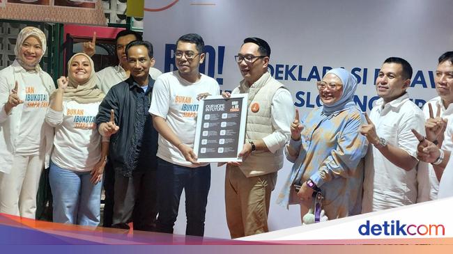 Relawan 'Bro RK' Deklarasi Dukung Ridwan Kamil-Suswono di Pilgub Jakarta