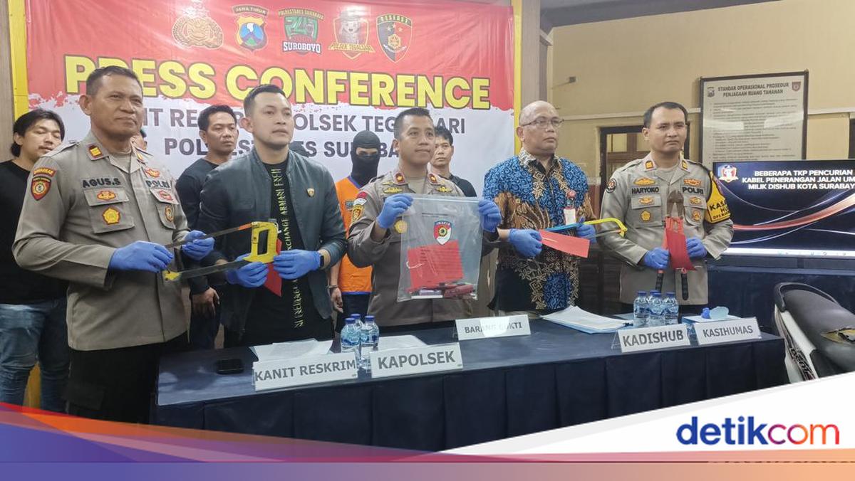 Komplotan Pencuri Kabel PJU di Surabaya Diringkus, Negara Rugi Rp 12 M