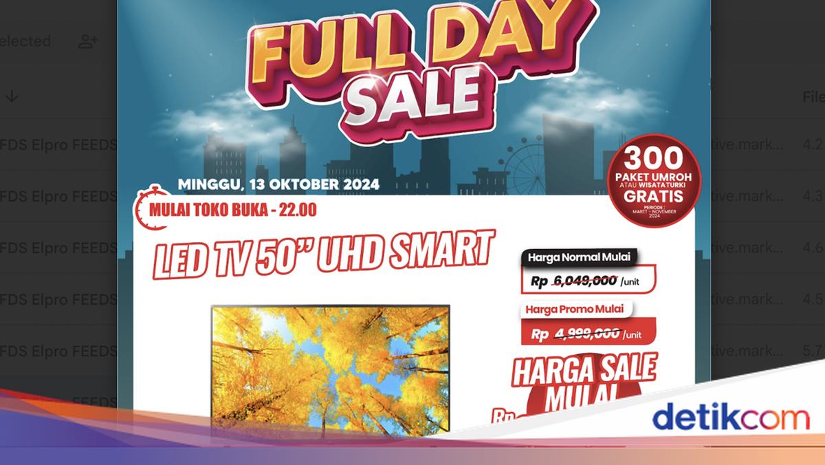 Smart LED TV 50 UHD Diskon Besar-besaran di Transmart Full Day Sale