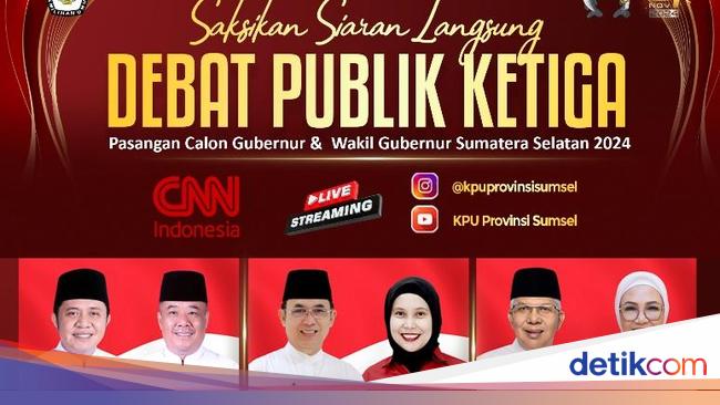 Debat Ketiga Pilgub Sumsel Kembali Digelar, Ini Temanya