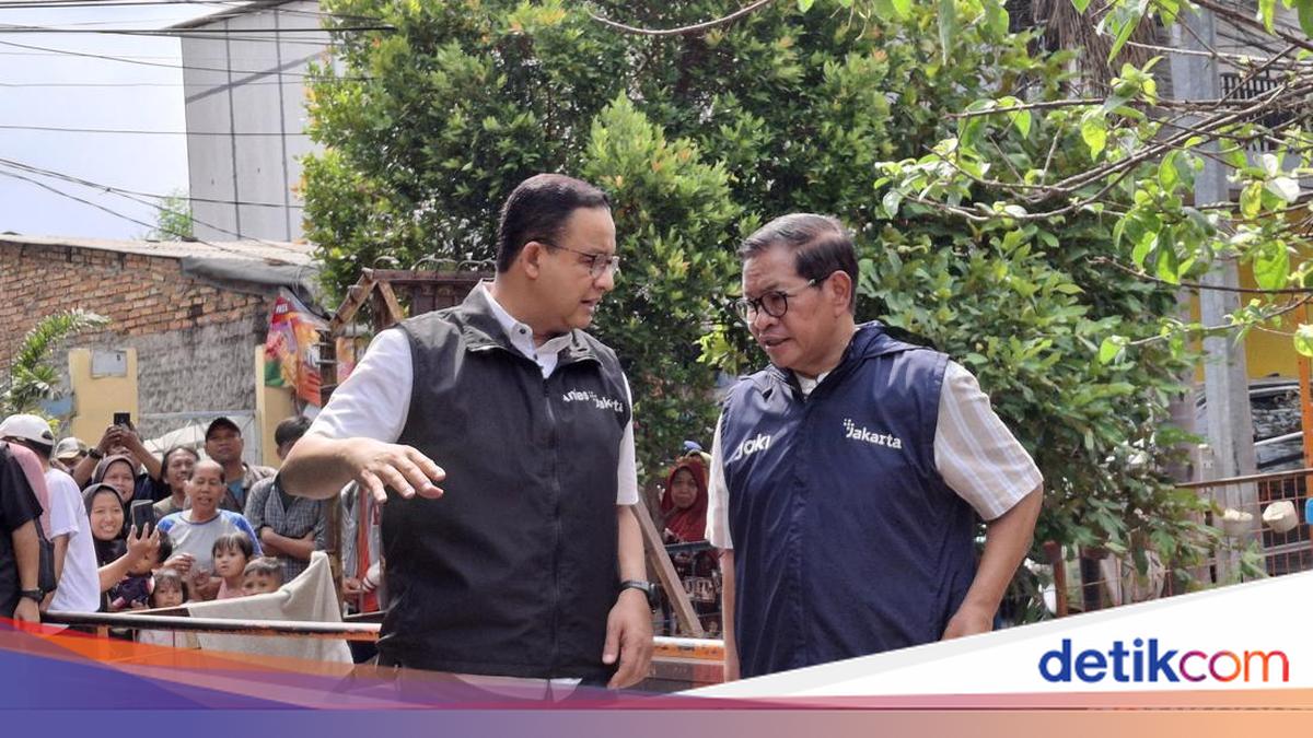 Pramono-Anies Kompak Pakai Rompi Plus Jakarta saat Blusukan ke Cengkareng