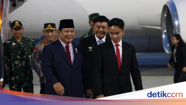 Prabowo Tiba di Jakarta Usai Kunker ke 6 Negara, Disambut Gibran