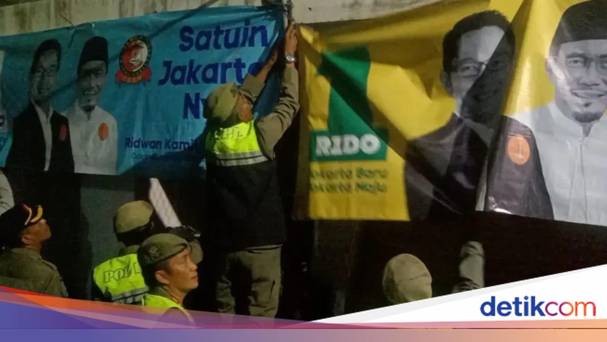 Masa Tenang, Spanduk dan Baliho Pilkada Jakarta 2024 Dicopot Petugas