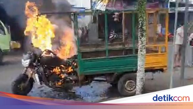 Motor Pengangkut Sampah Terbakar di Jembrana, Diduga Korsleting Listrik