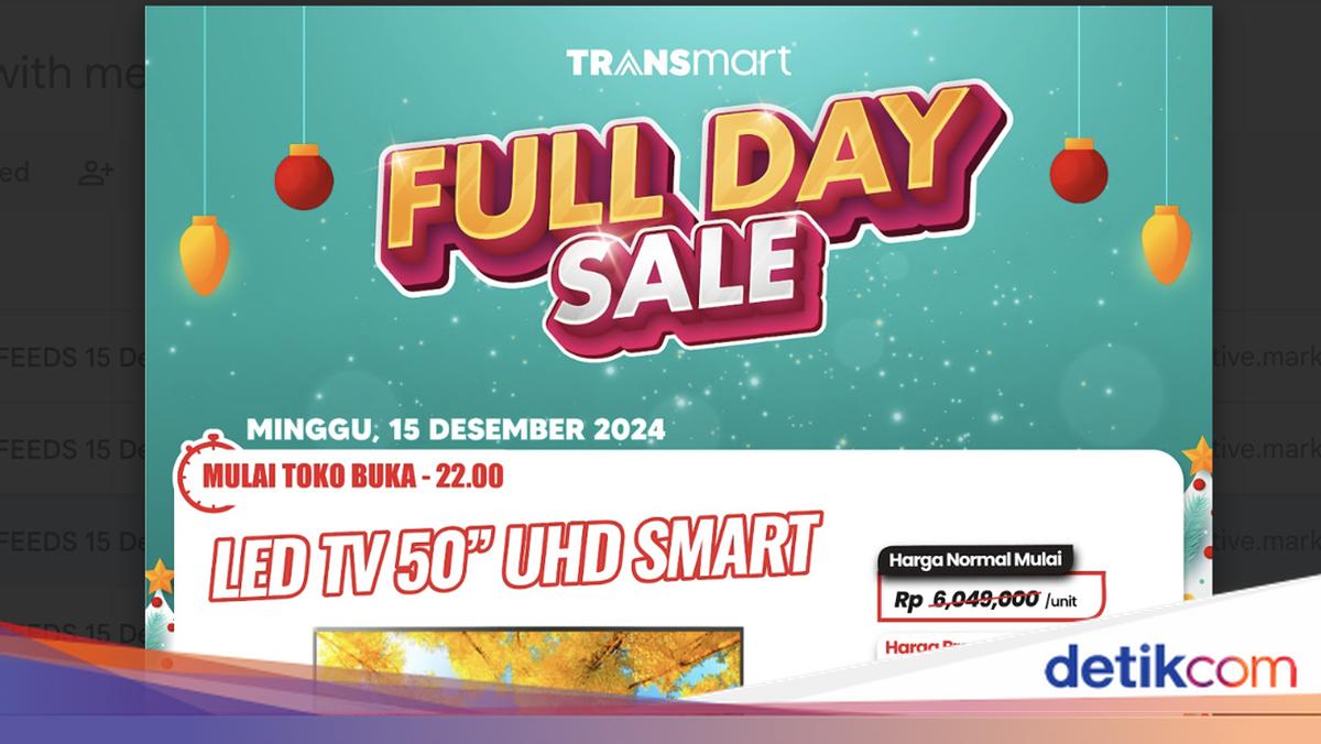 Smart LED TV 50 UHD Diskon Besar-besaran di Transmart Full Day Sale