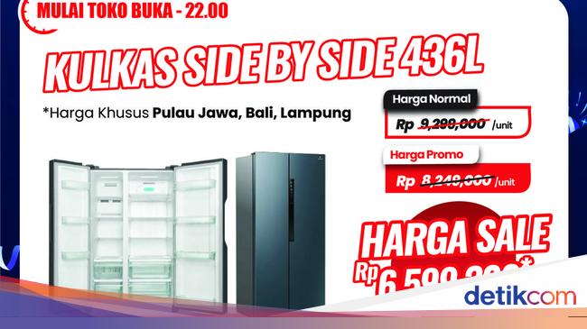 Kulkas Side by Side 436L Hemat Rp 2,7 Juta di Transmart Full Day Sale