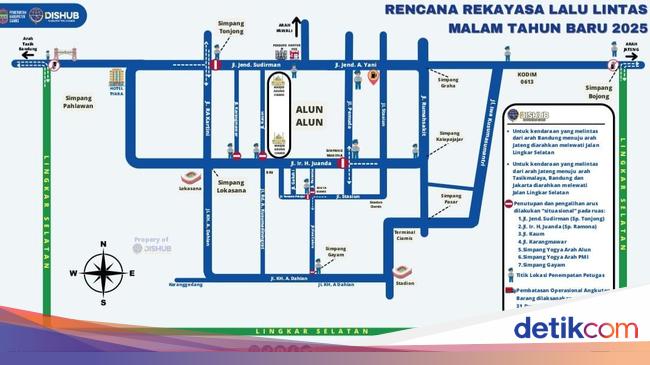Ini Rekayasa Lalu Lintas Malam Tahun Baru 2025 di Ciamis