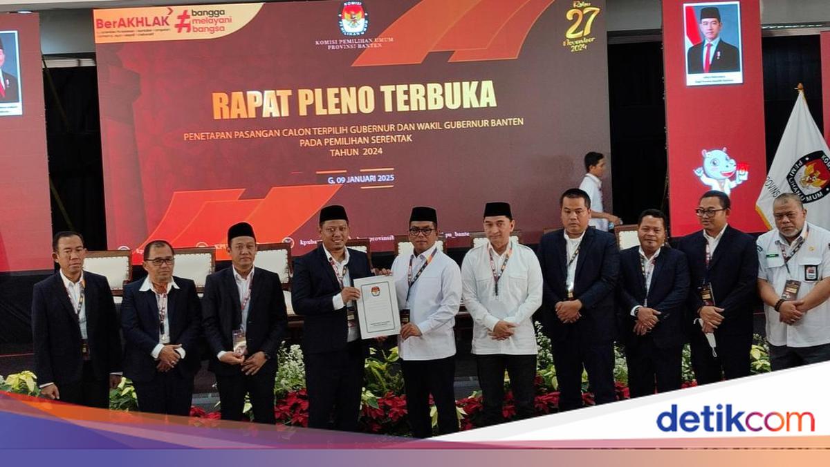 KPU Banten Resmi Tetapkan Andra-Dimyati Sebagai Gubernur-Wagub Terpilih