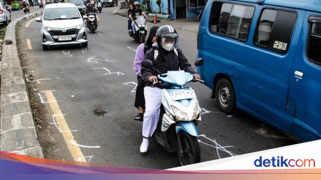 Ini TKP Pemotor Tewas Terlindas Bus di Ciputat