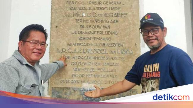 Prasasti Peninggalan Belanda Kembali Ditemukan di Kantor Ledeng Palembang