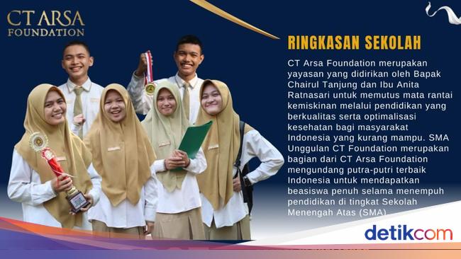 Pendaftaran SMA Unggulan CT Arsa Foundation Dibuka, Gratis dan Ini ...