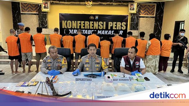 Polisi Tangkap 2 Orang Saat Gerebek Kampung Narkoba Borta di Makassar