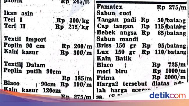 Harga Bahan Pokok di 1976, Ikan Teri hingga Beras Cuma Rp 200 Perak!