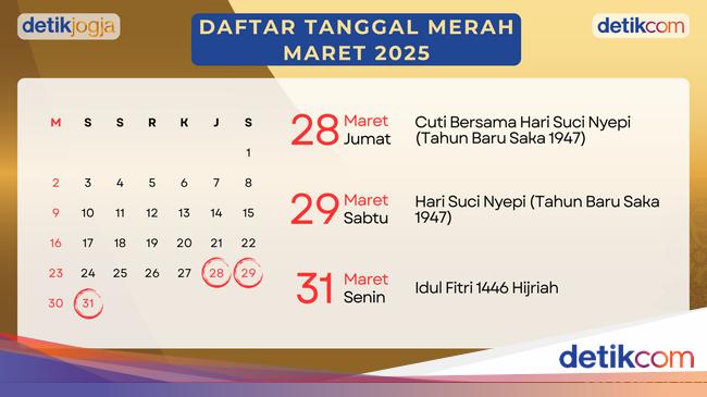 Tanggal Merah Maret 2025: Ada Libur Panjang Hari Suci Nyepi dan Idul Fitri