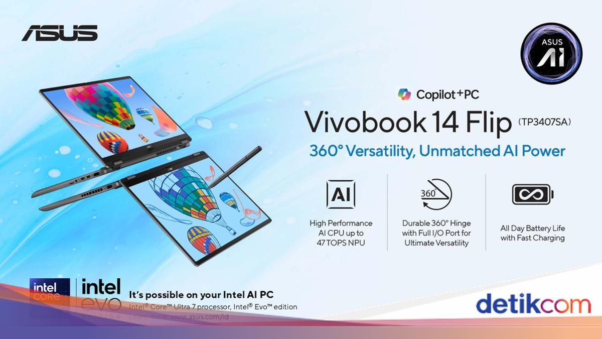 Harga dan Spesifikasi Asus Vivobook 14 Flip, Copilot+ PC dengan Baterai ...