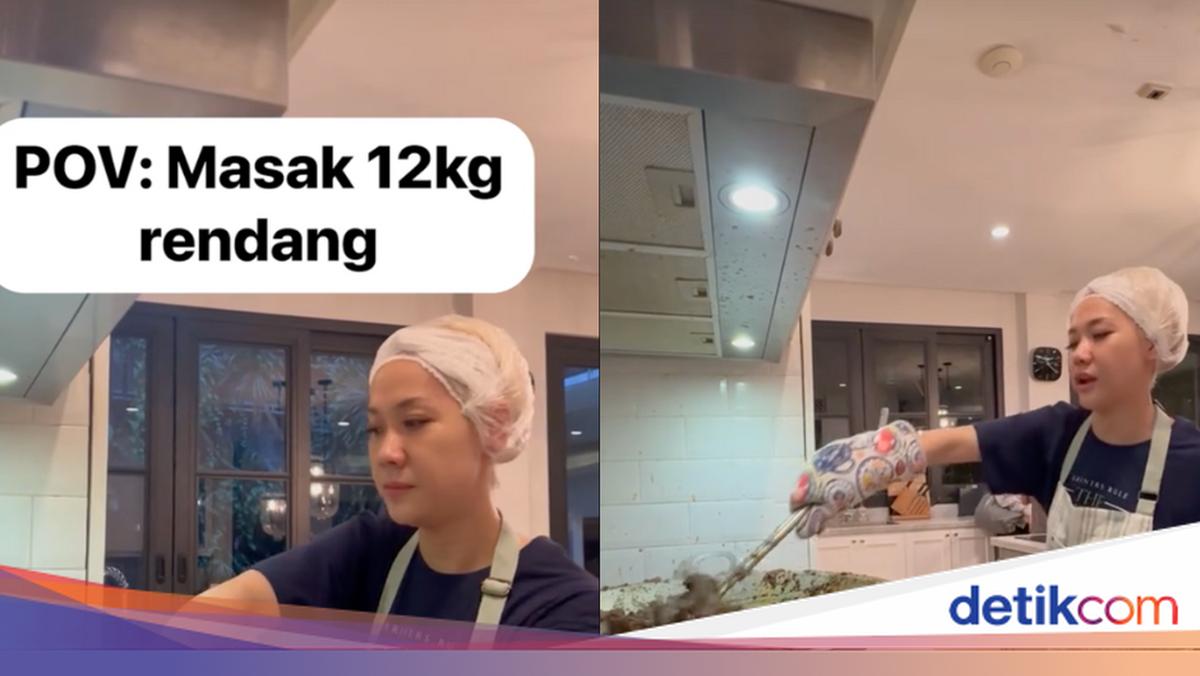 Sambut Hari Raya, BCL Masak Rendang Daging 12 Kg di Rumah