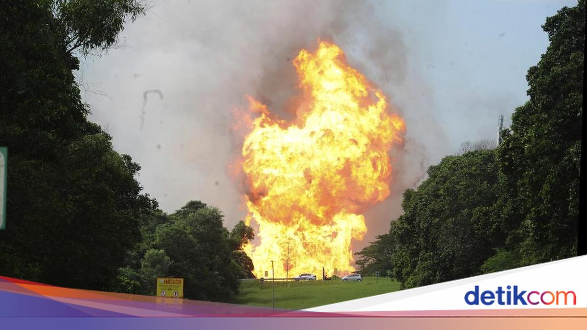 Potret Semburan Api dari Ledakan Pipa Gas di Malaysia