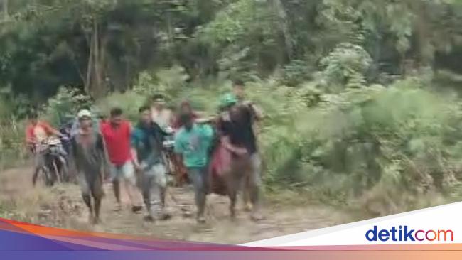 Pria Korban Kecelakaan di Maros Ditandu 4 Km ke Puskesmas gegara Jalan Rusak