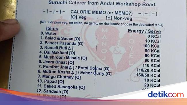 Keren! Hidangan Pesta Pernikahan Ini Dilengkapi Info Kalori