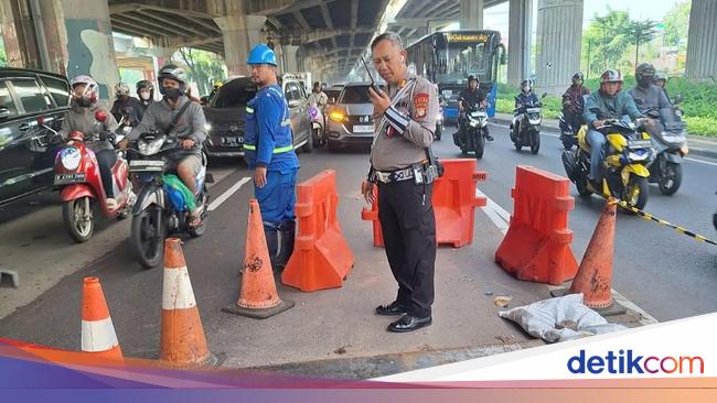 Jalan DI Panjaitan Jaktim Berlubang, Lalu Lintas Macet
