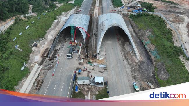 Penampakan dari Udara Proyek Jembatan Satwa di Tol IKN