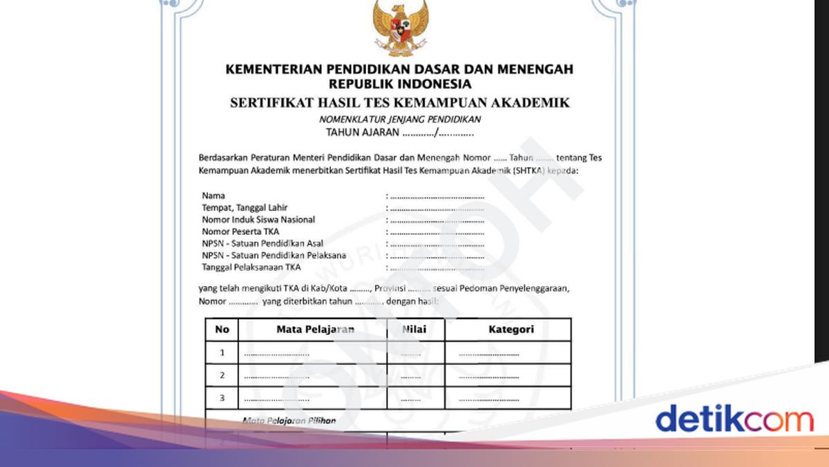 Hasil TKA Tidak Ada di Ijazah, Tapi Berbentuk Sertifikat Digital-Bisa ...