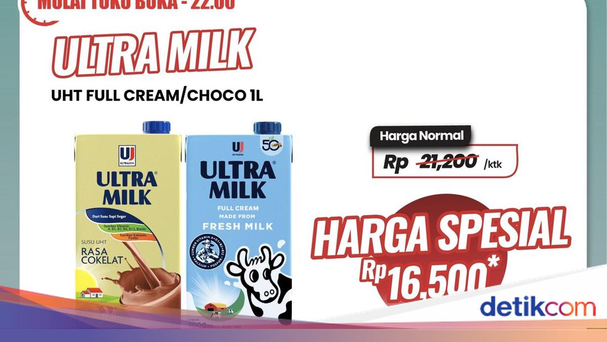 Murah Banget! Beli Susu Kotak Kemasan 1 Liter di Transmart Full Day Sale