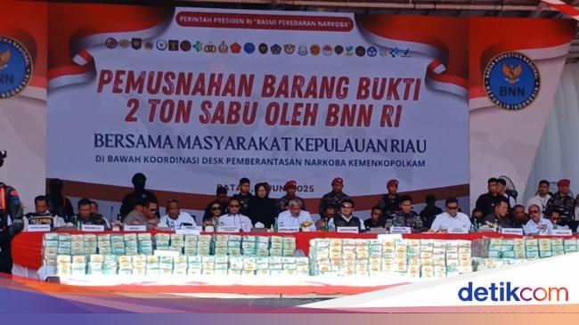 BNN Musnahkan Barang Bukti 2 Ton Sabu di Batam