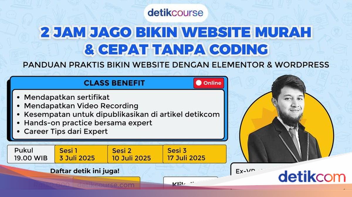 Belajar Rahasia Bikin Website Tanpa Coding Hanya dalam 2 Jam di Kelas detikcourse