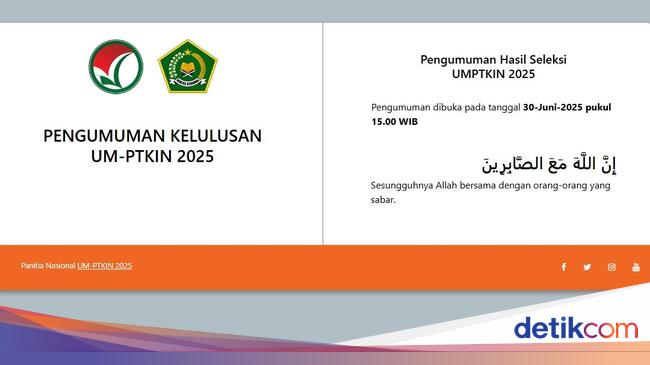 Pengumuman UM-PTKIN 2025 Dibuka Hari Ini, Simak Link-Cara Ceknya!