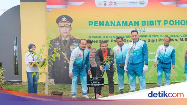 Kapolri-Kapolda Tanam Pohon di Riau Bhayangkara Run, Komitmen Jaga ...
