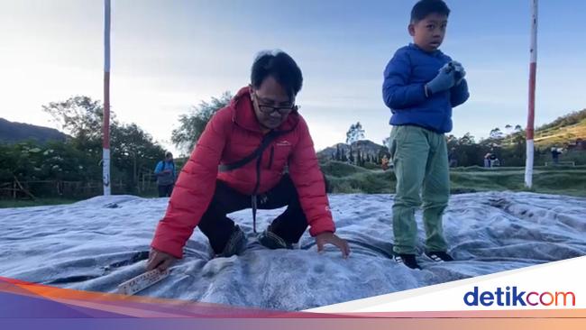 Dieng Membeku, Wisatawan Bikin Minuman dari Embun Es