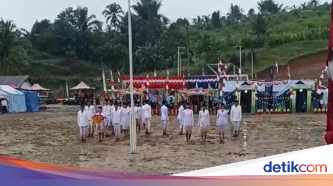 Lapangan Becek, Paskibra di Pohuwato Dipenuhi Lumpur Saat Penurunan Bendera