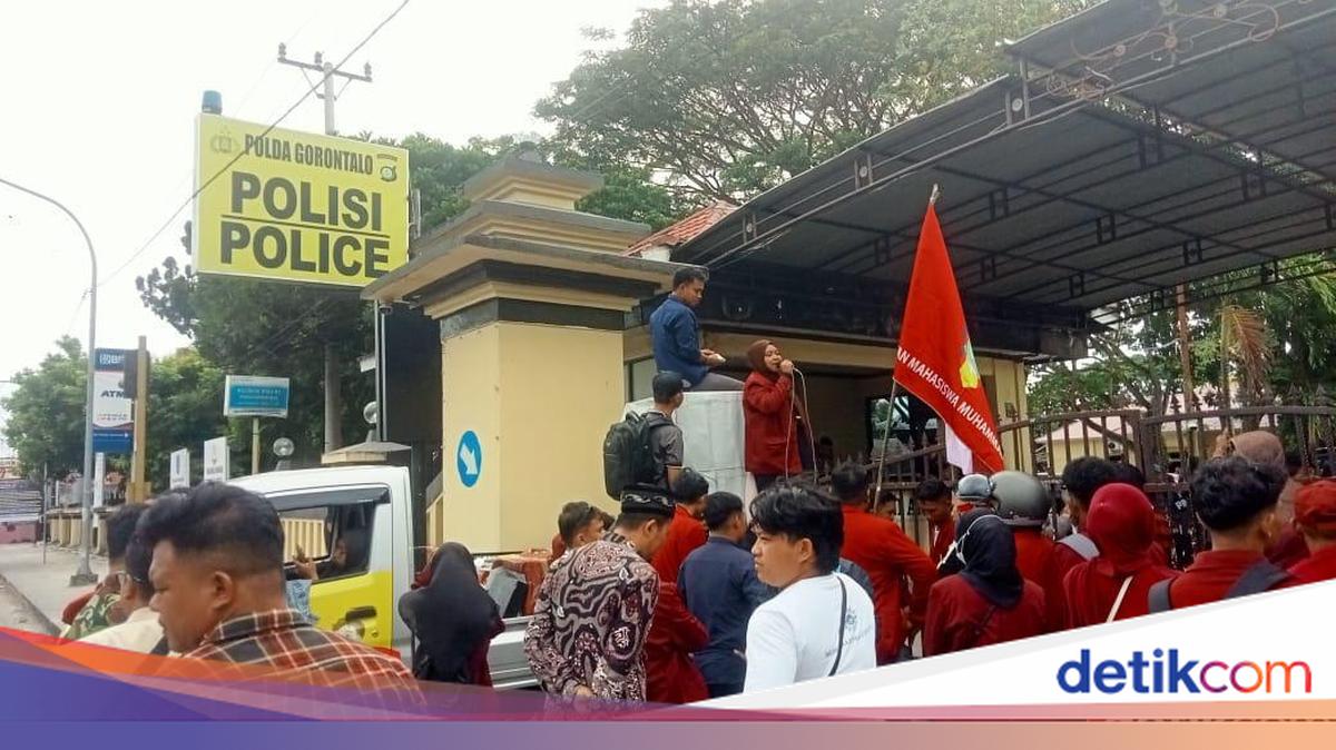 IMM Geruduk Polda Gorontalo Buntut 11 Mahasiswa Diamankan Saat Demo Ricuh