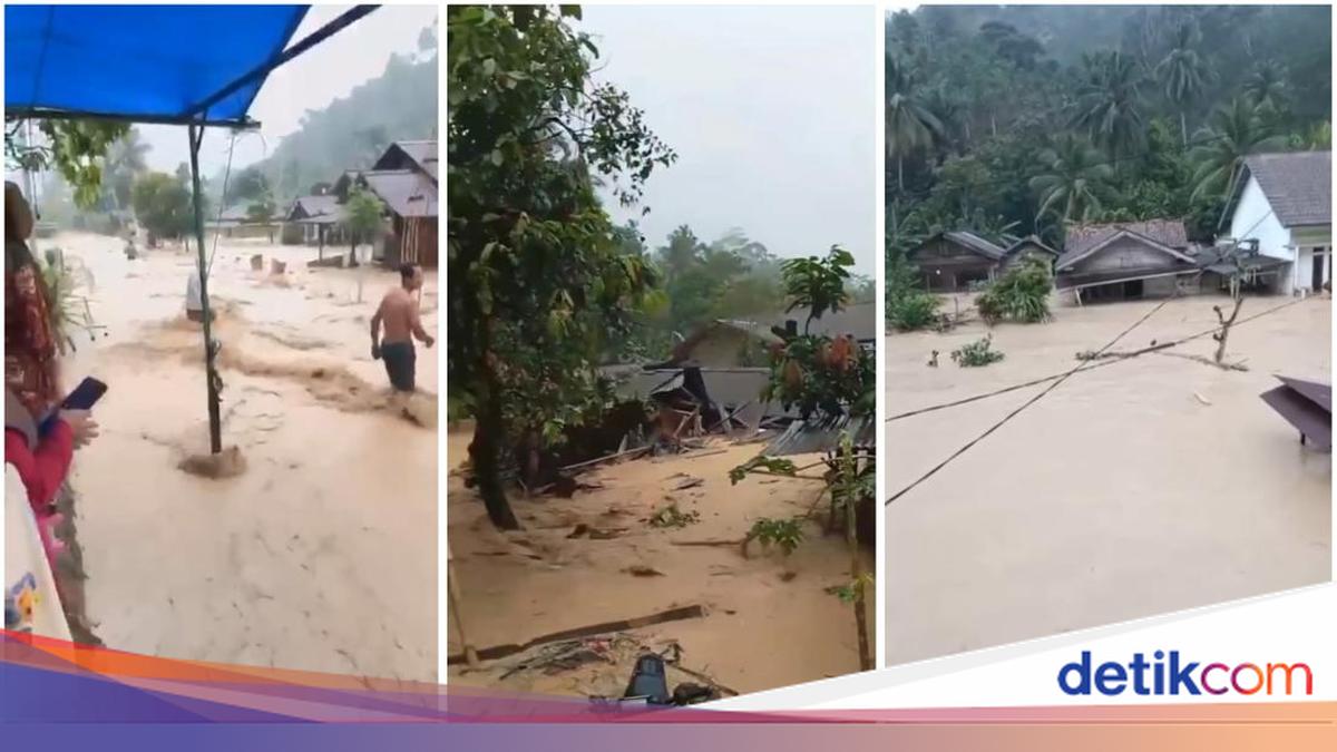 Banjir Bandang Terjang Lampung Barat, Rumah Warga Ambruk Terseret Air