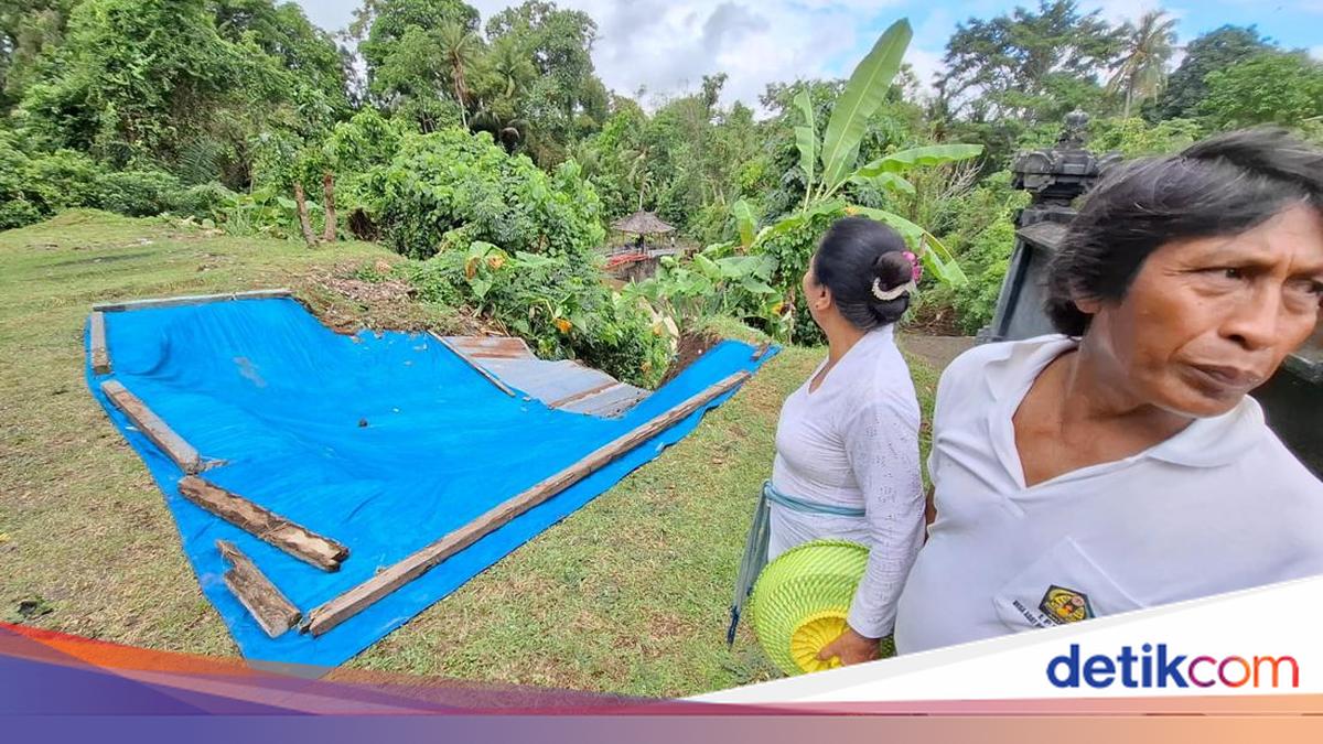 Kuburan Desa Adat Bongan Tabanan Tergerus Hujan Deras, Jenazah Menyembul
