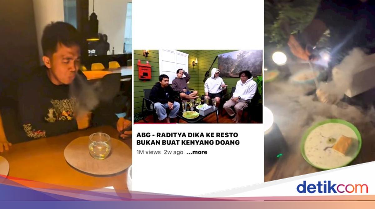 Momen Raditya Dika Ajak Teman Komika Makan di Resto Gastronomi Molekuler