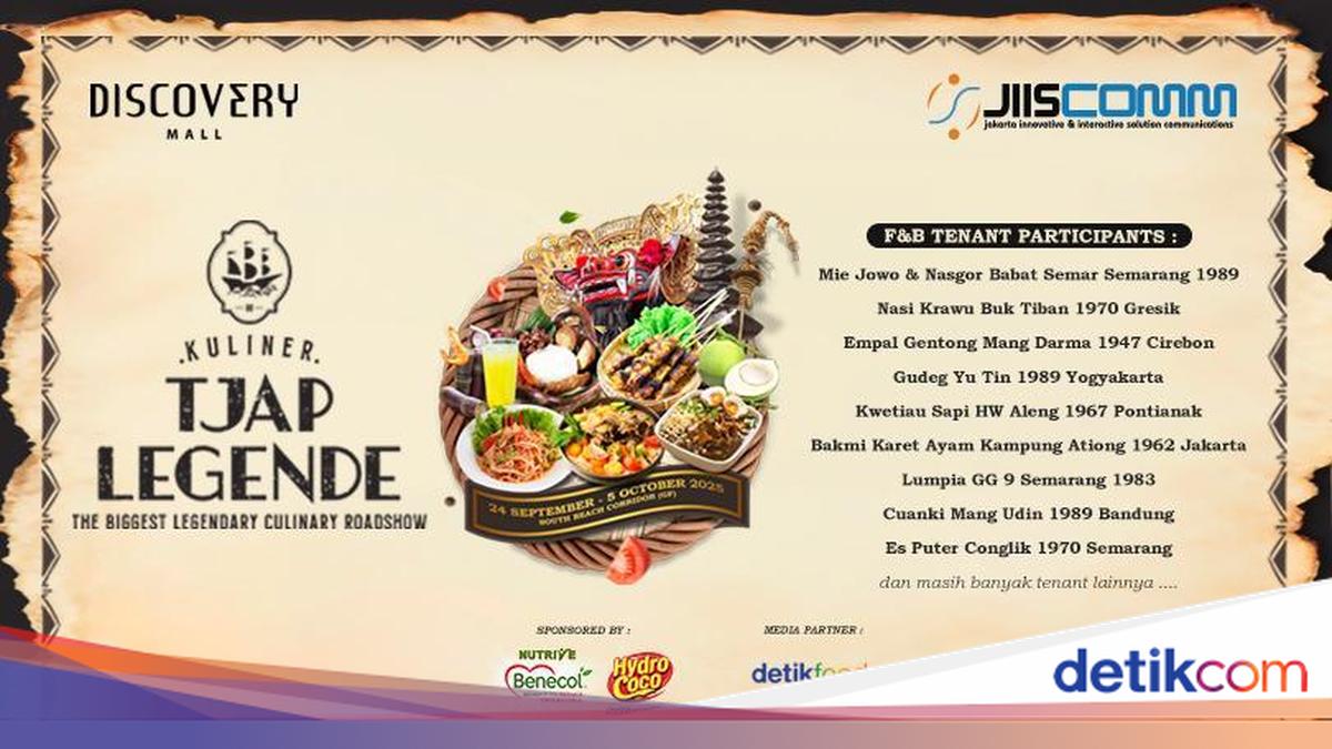 Hadirkan 150 Menu Nusantara, Festival Kuliner 'Tjap Legende' Digelar di ...