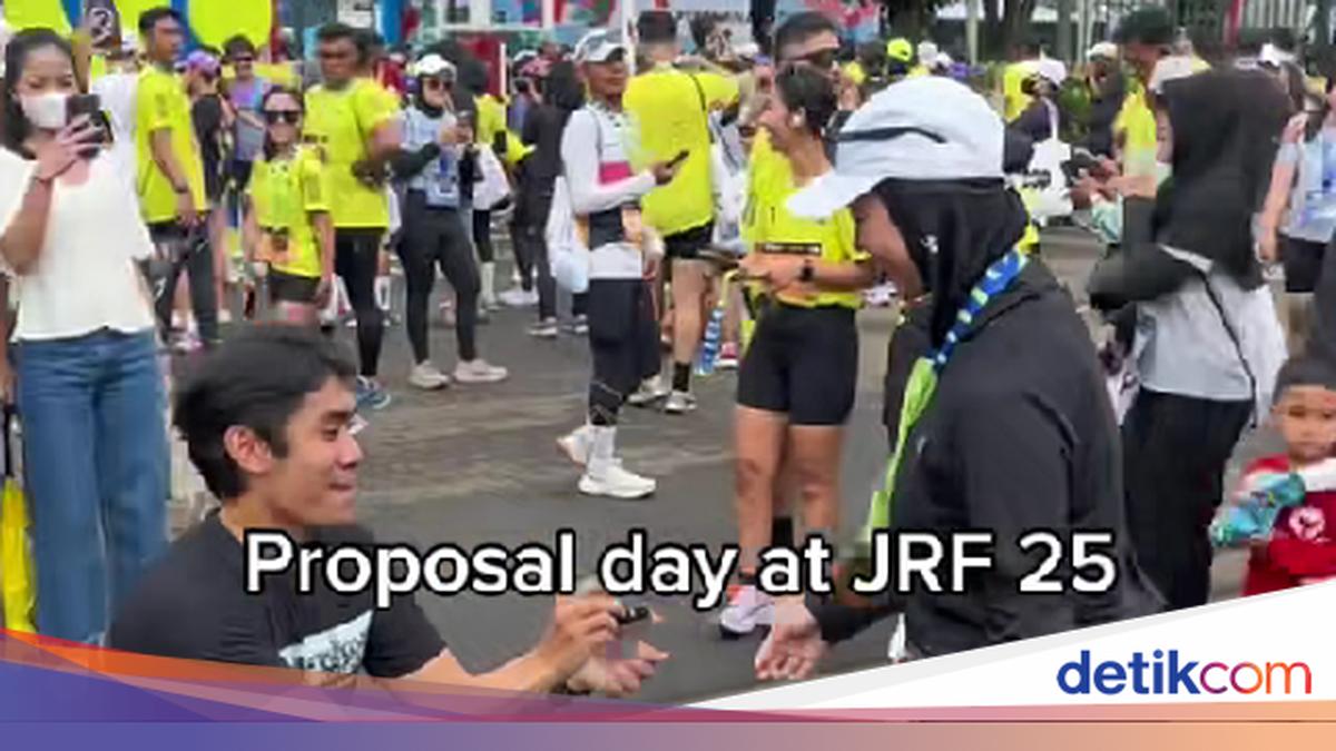 Viral! Lamaran Kalcer di Jakarta Running Festival, Bikin Warganet Baper