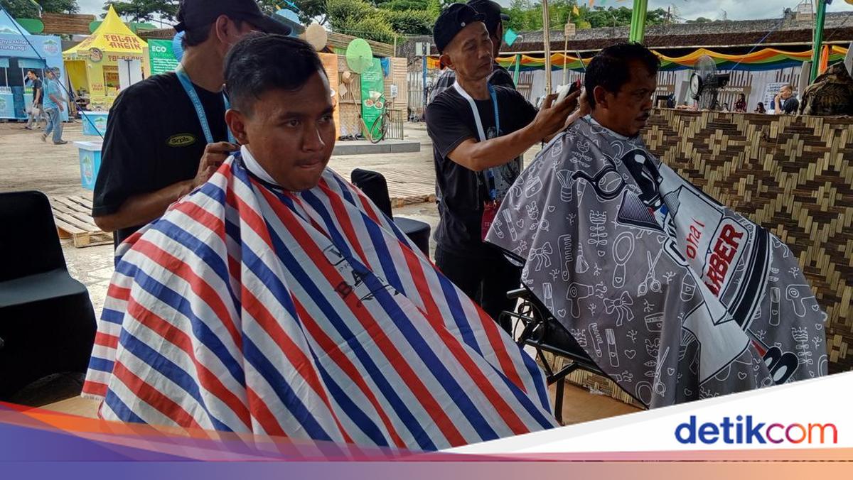 Cukur Gratis di WJF 2025, Pergi Gondrong Pulang Ganteng