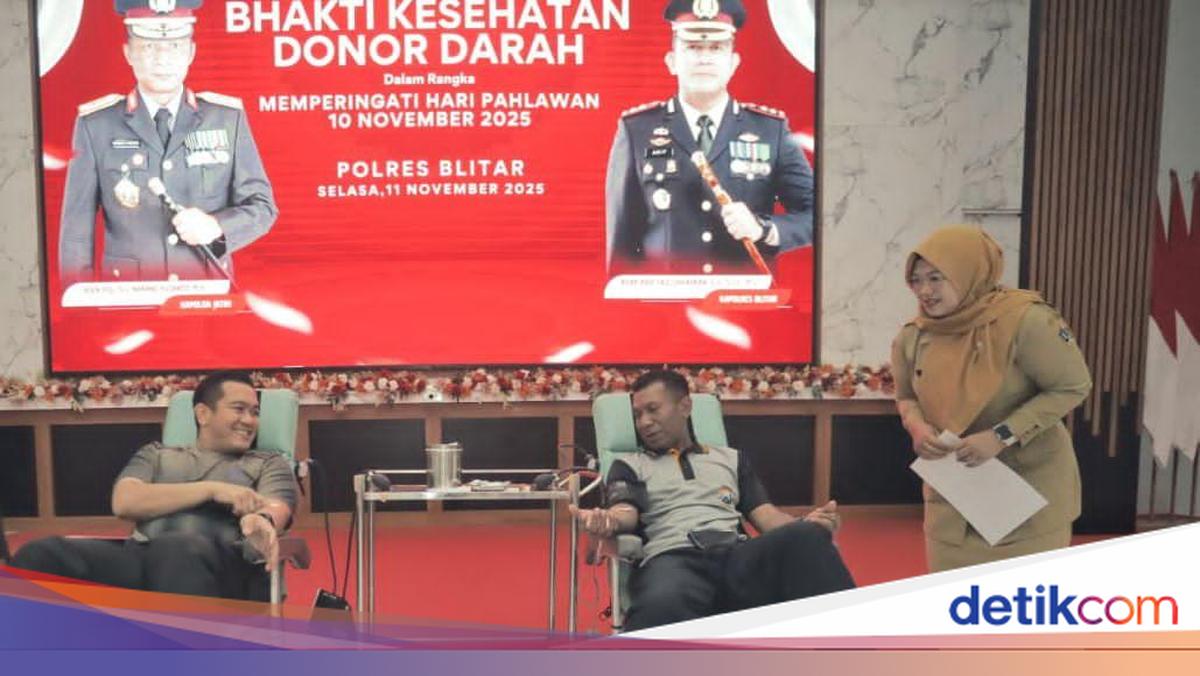 Polres Blitar Gelar Donor Darah di Momentum Hari Pahlawan