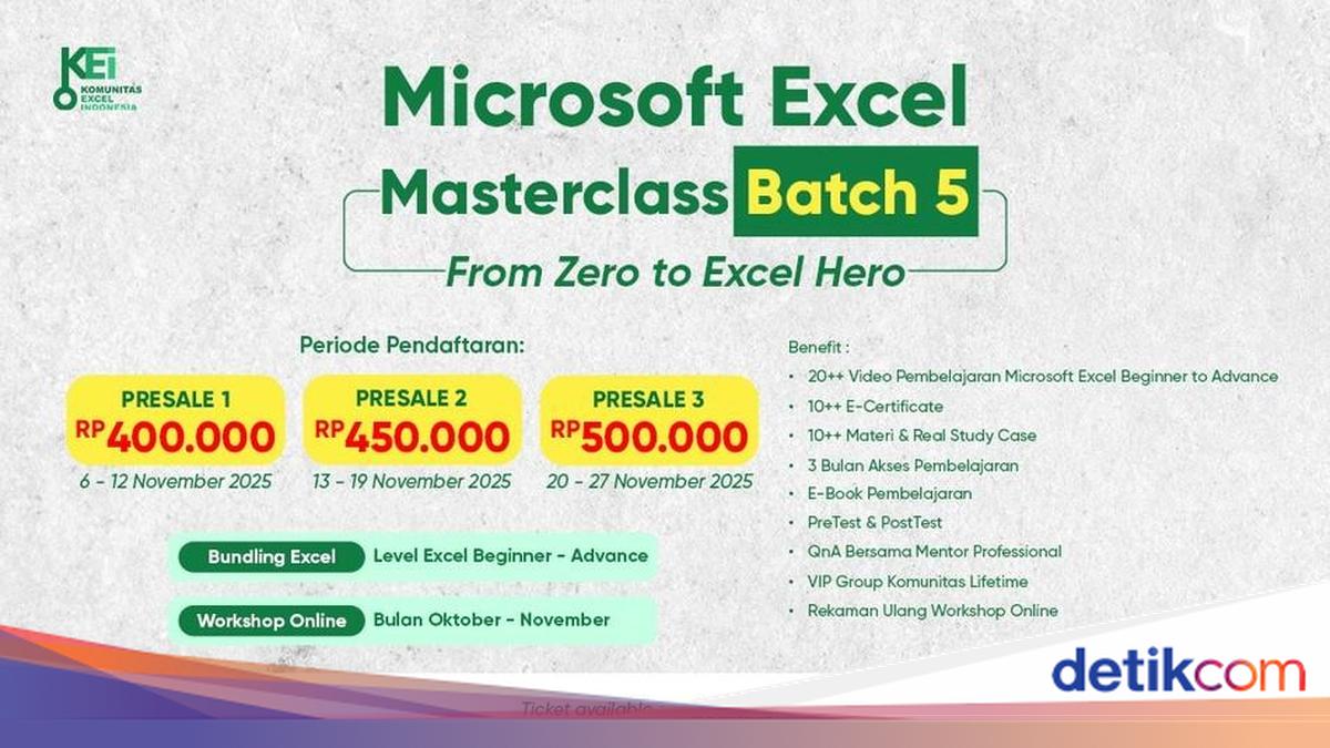 Upgrade Skill Excel dari Dasar Sampai Pro di Excel Masterclass Batch 5