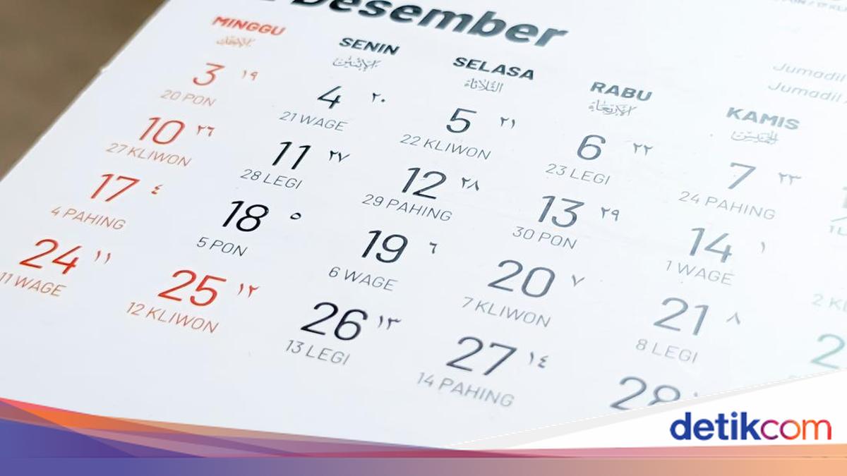 Kalender Desember 2025: Cuti Bersama, Libur Nasional, Weton Jawa, dan ...