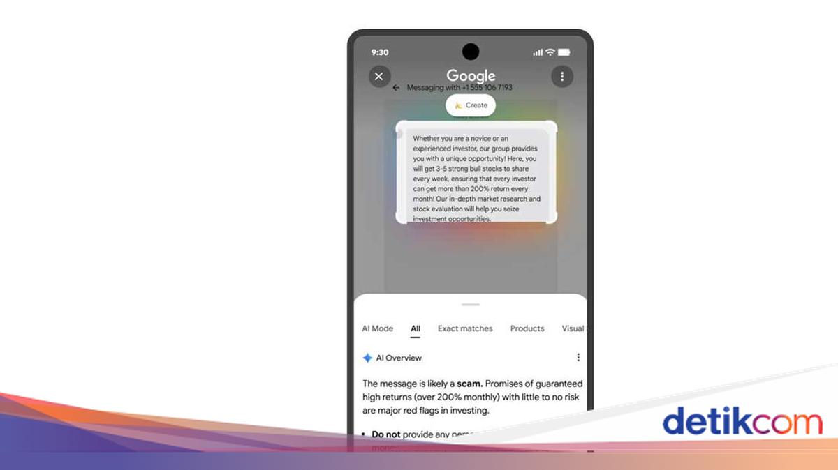Circle to Search Bisa Deteksi SMS Penipuan di HP Android
