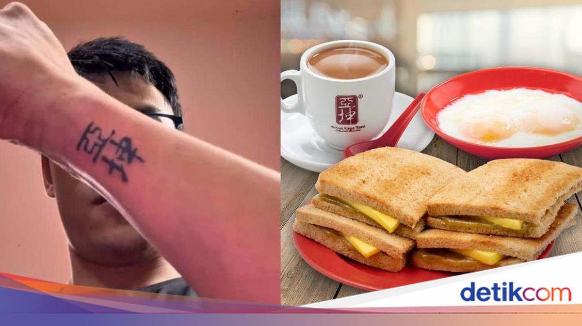 Gokil! Pria Ini Nekat Tato Logo Kedai Sarapan Favoritnya di Singapura